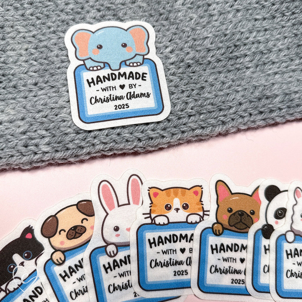 Cute Animal Sewing label pack, iron on labels ready to ship | EverEmblem