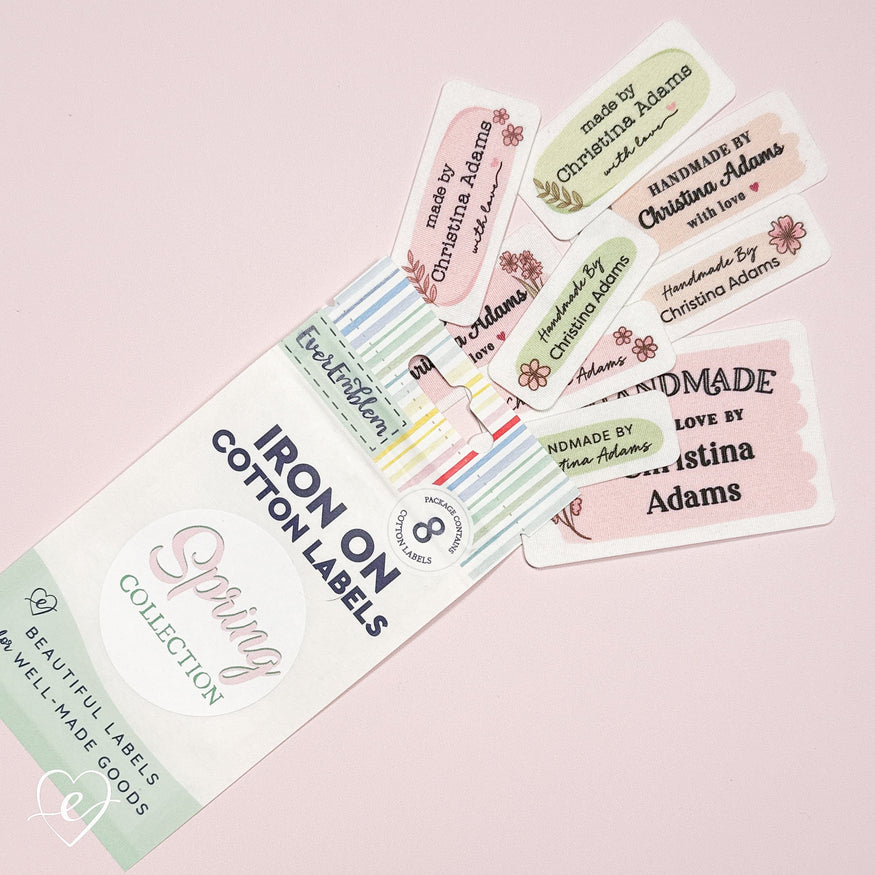 Spring Collection Sewinglabel pack, iron on cotton labels ready to ship ...