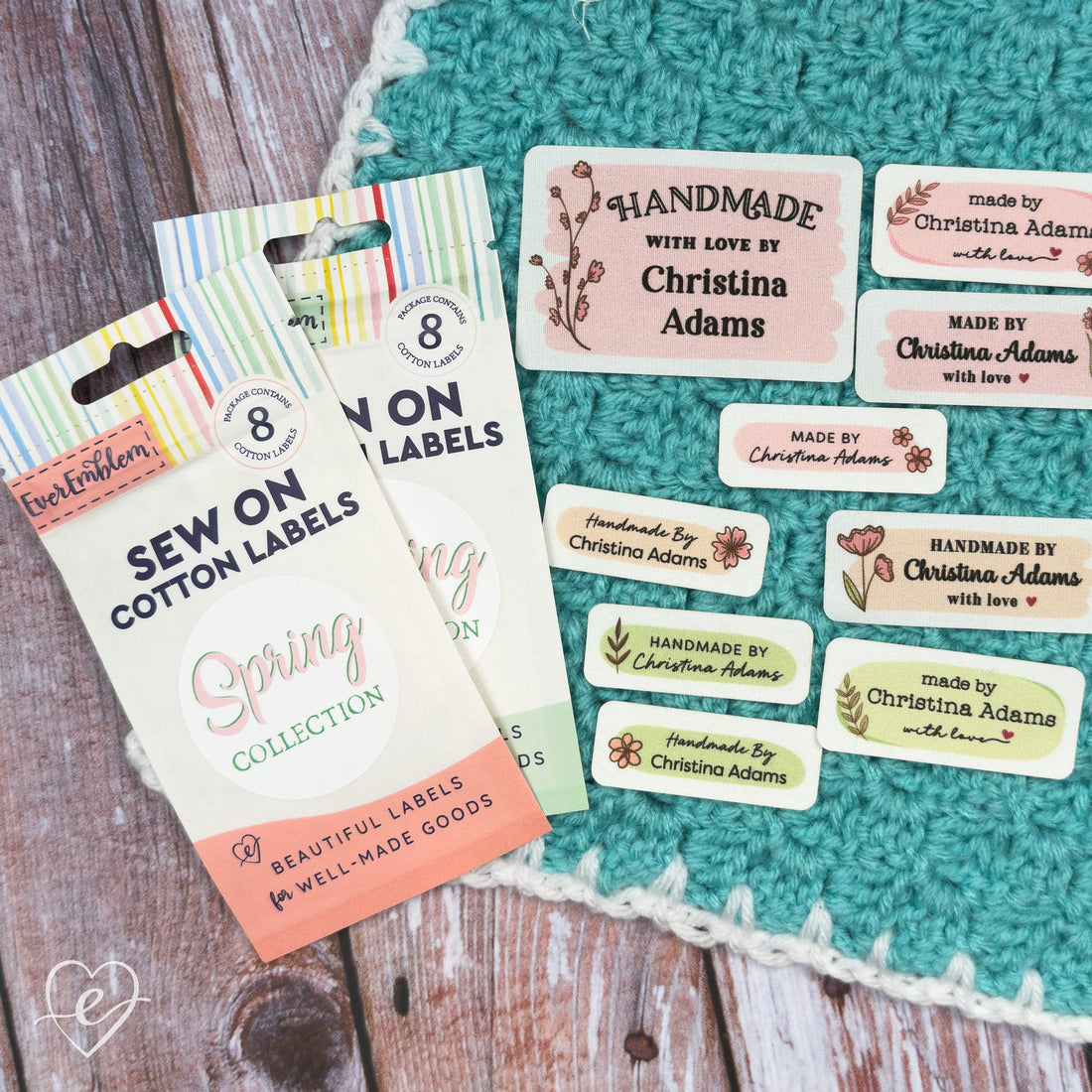 Spring Collection Sewinglabel pack, iron on cotton labels ready to ship ...