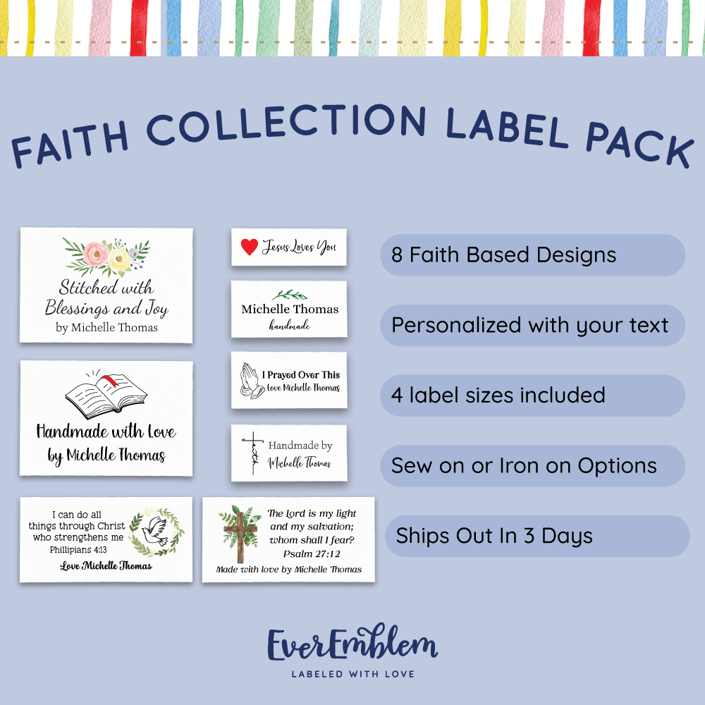 Faith Mixed Sewing label package by EverEmblem