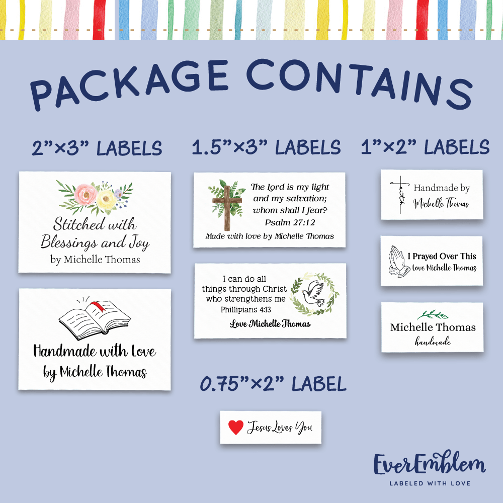 Faith Mixed Sewing label package by EverEmblem