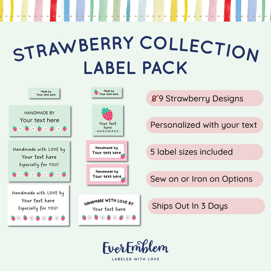 personalized pack of sewing labels, iron on labels ready to ship ...