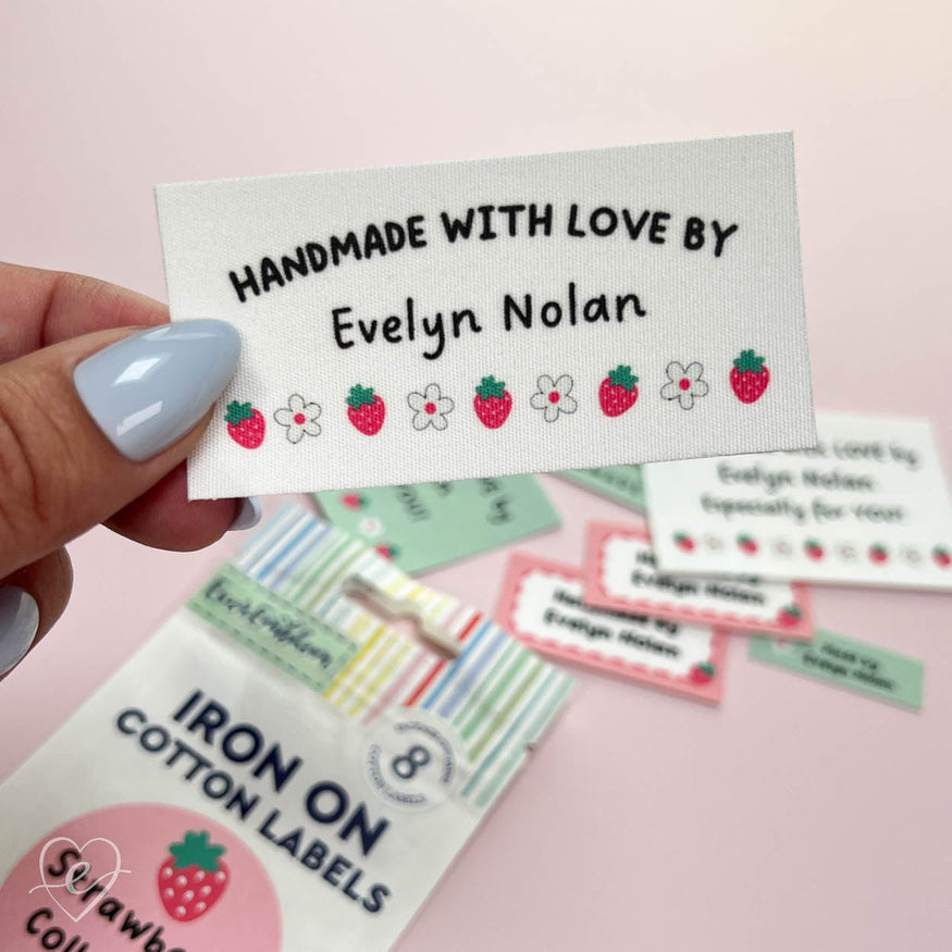 personalized pack of sewing labels, iron on labels ready to ship ...