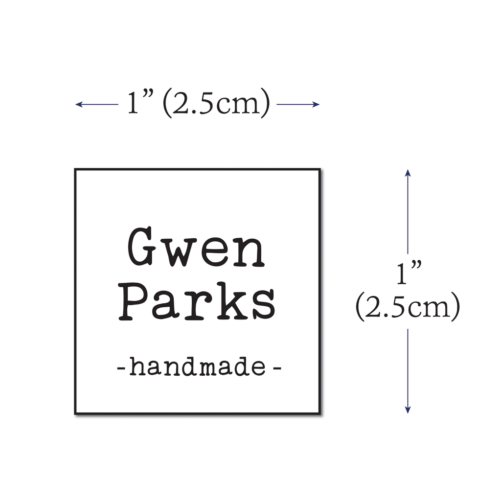Small Square Text Tags - Cotton Label Set - 1"x1" – EverEmblem