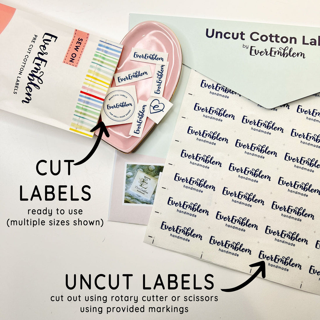 Tiny Heart Labels Cotton Label Set - 0.5"x1.5" – EverEmblem