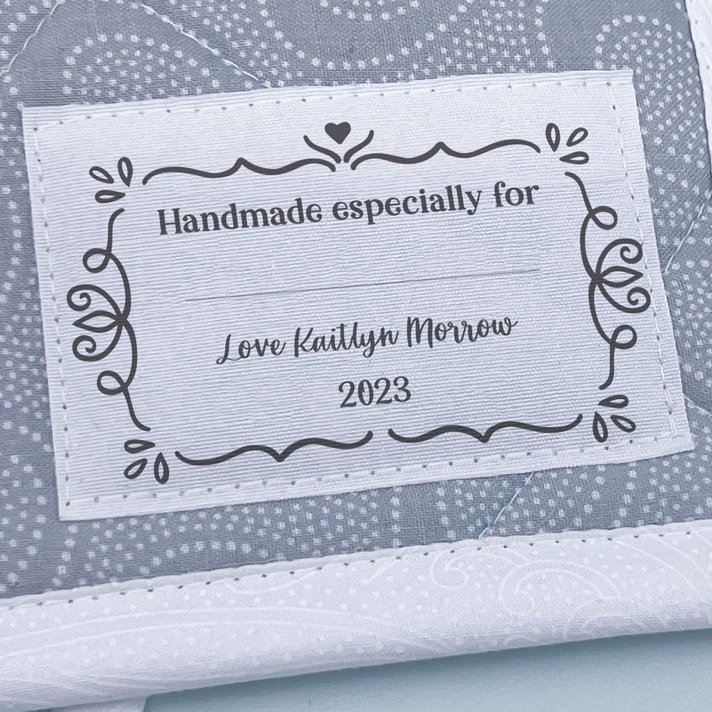 Swirl accent border label set with fill in blanks | Sew in fabric ...