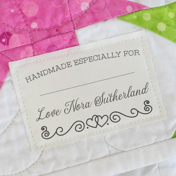 Large personalized Labels custom made for handmade quilts | EverEmblem