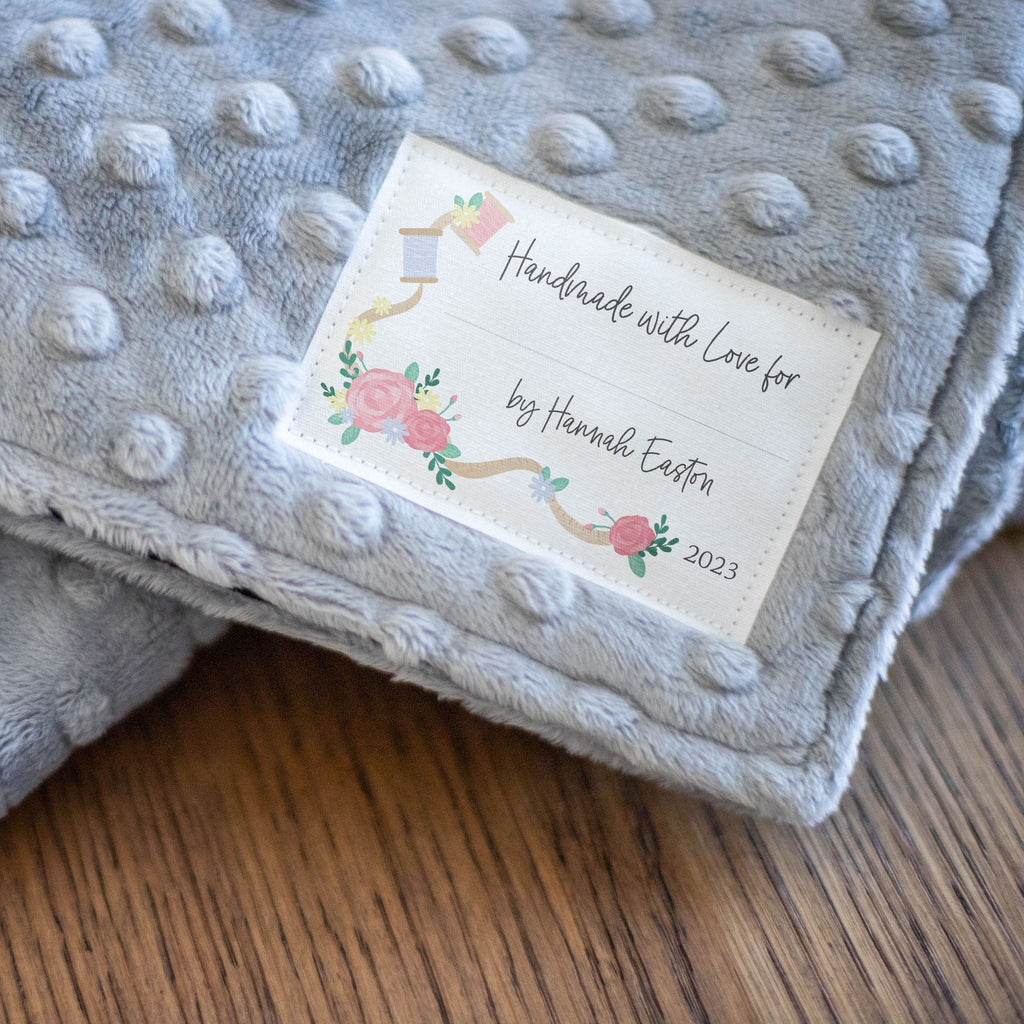 Thread and flowers Sew in fabric labels | Sewing labels for quilts ...