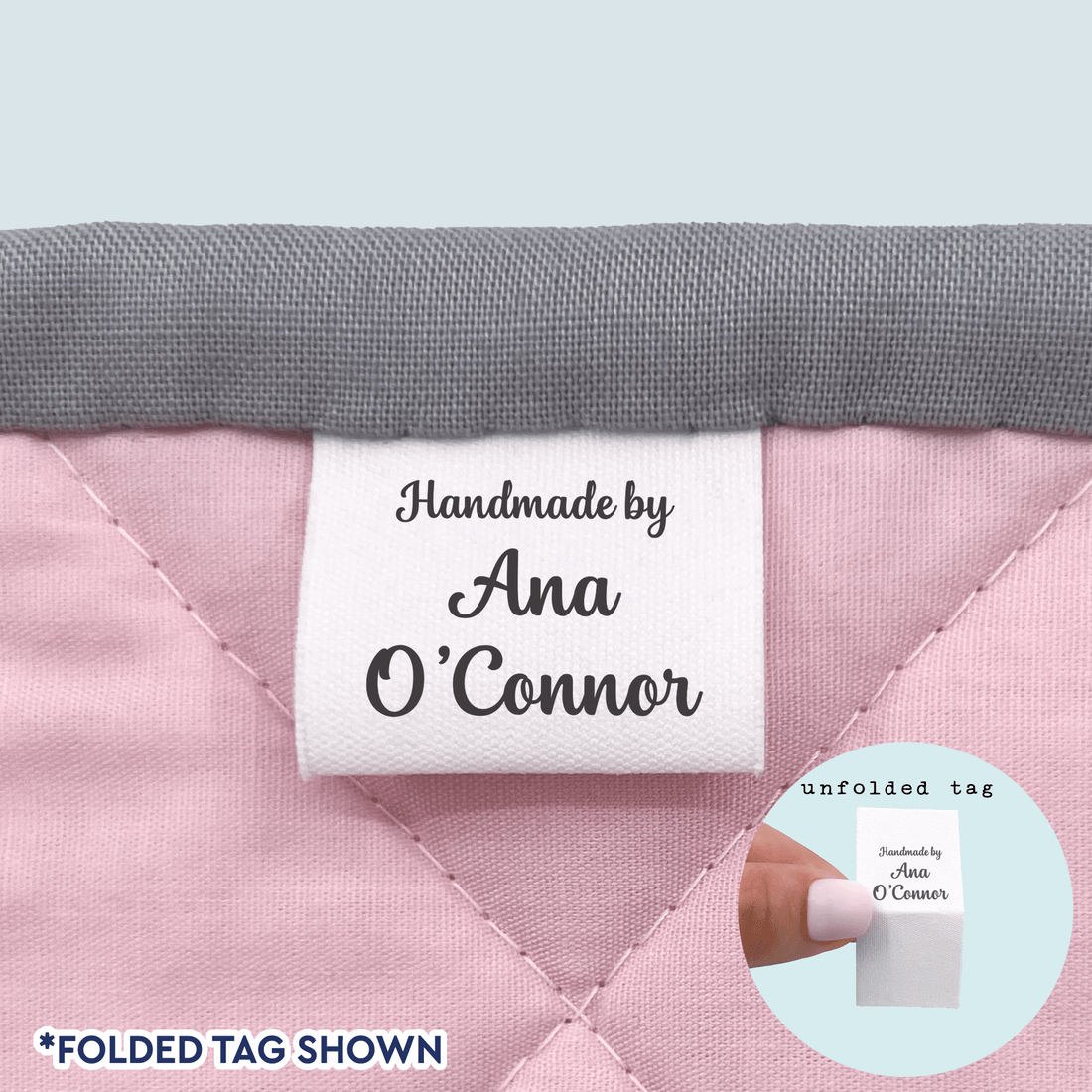Set of Cotton labels personalized with your text, custom made – EverEmblem