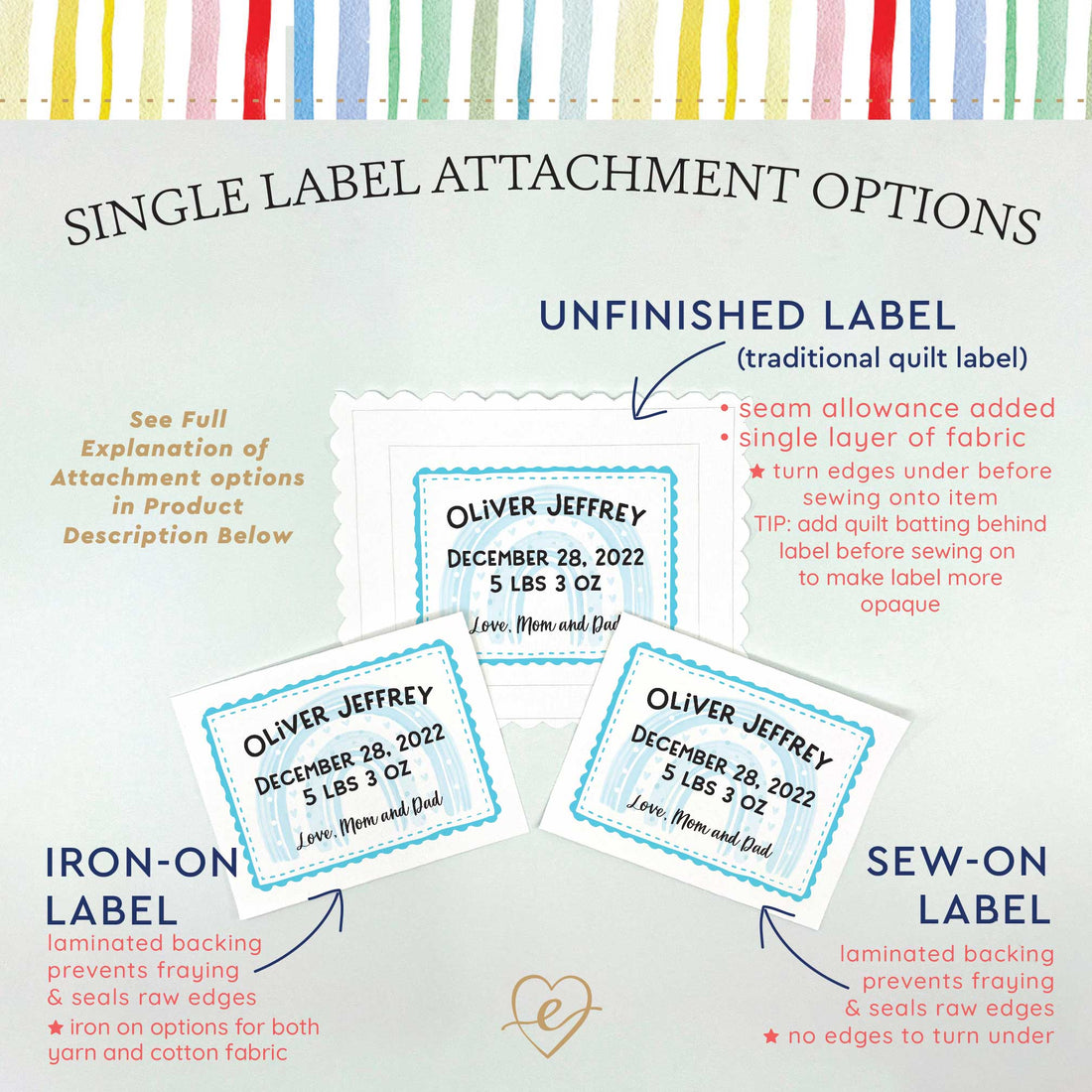 Blue Rainbow Baby Label – EverEmblem