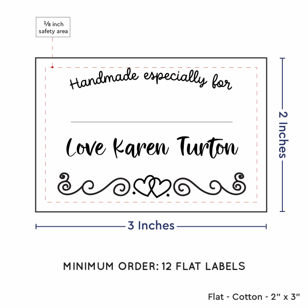 Double heart border with Fill in Blanks (2"x3" Cotton - 12 labels/set ...