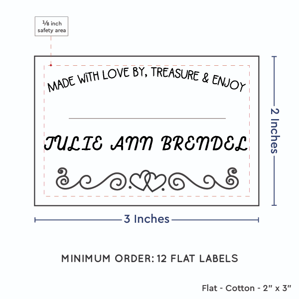 Double heart border with Fill in Blanks (2"x3" Cotton - 12 labels/set ...