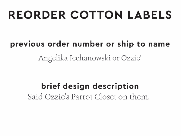 Reorder Previous Label Design - COTTON – EverEmblem