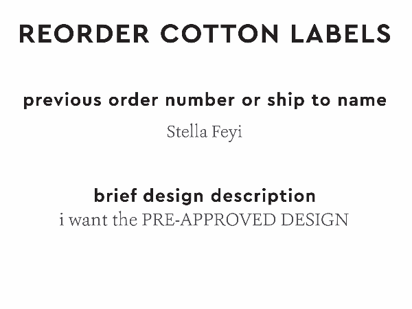 Reorder Previous Label Design - COTTON – EverEmblem