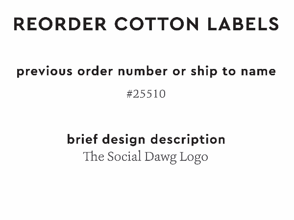 Reorder Previous Label Design - COTTON – EverEmblem
