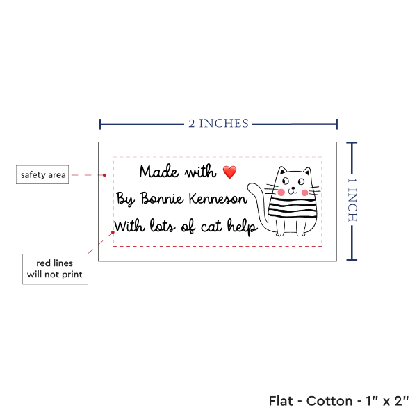 Cute Cat Labels (2"x1"-Cotton) – EverEmblem