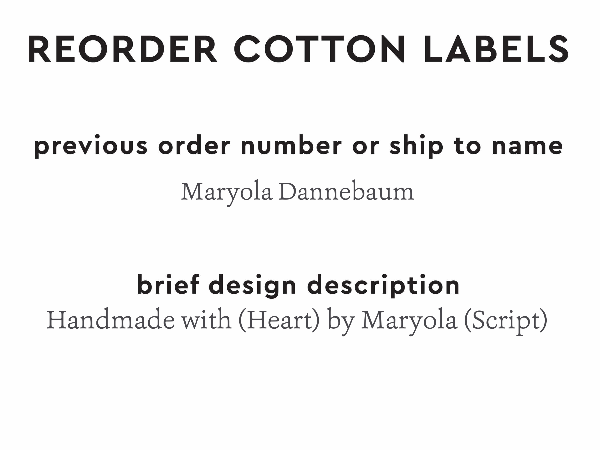 Reorder Previous Label Design - COTTON – EverEmblem