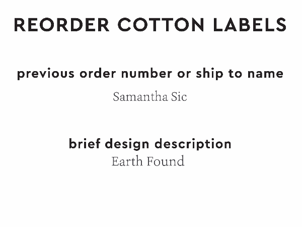 Reorder Previous Label Design - COTTON – EverEmblem