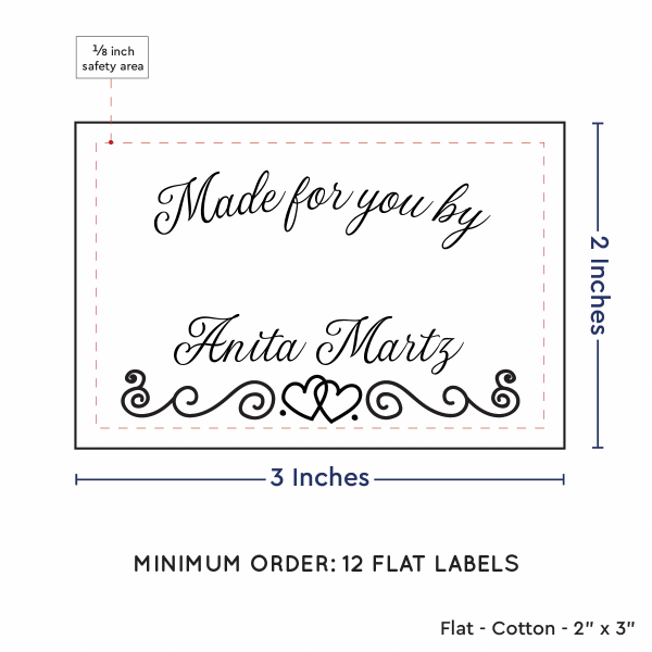 Double Heart Border (2"x3" Cotton - 12 labels/set) – EverEmblem
