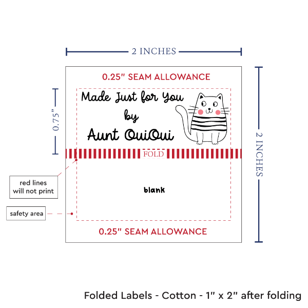 Cute Cat Labels (2"x1"-Cotton) – EverEmblem