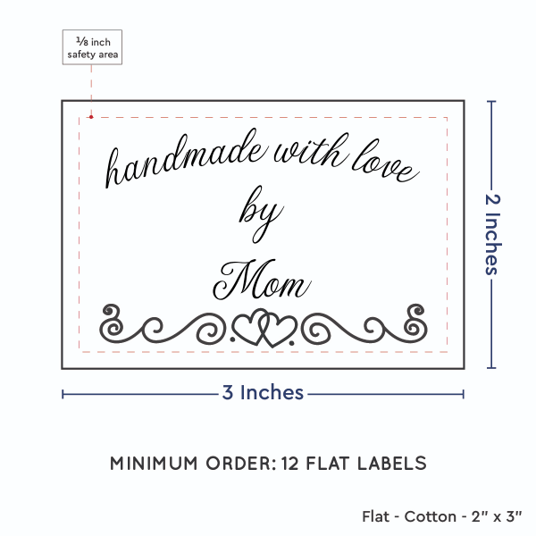 Double Heart Border (2"x3" Cotton - 12 labels/set) – EverEmblem
