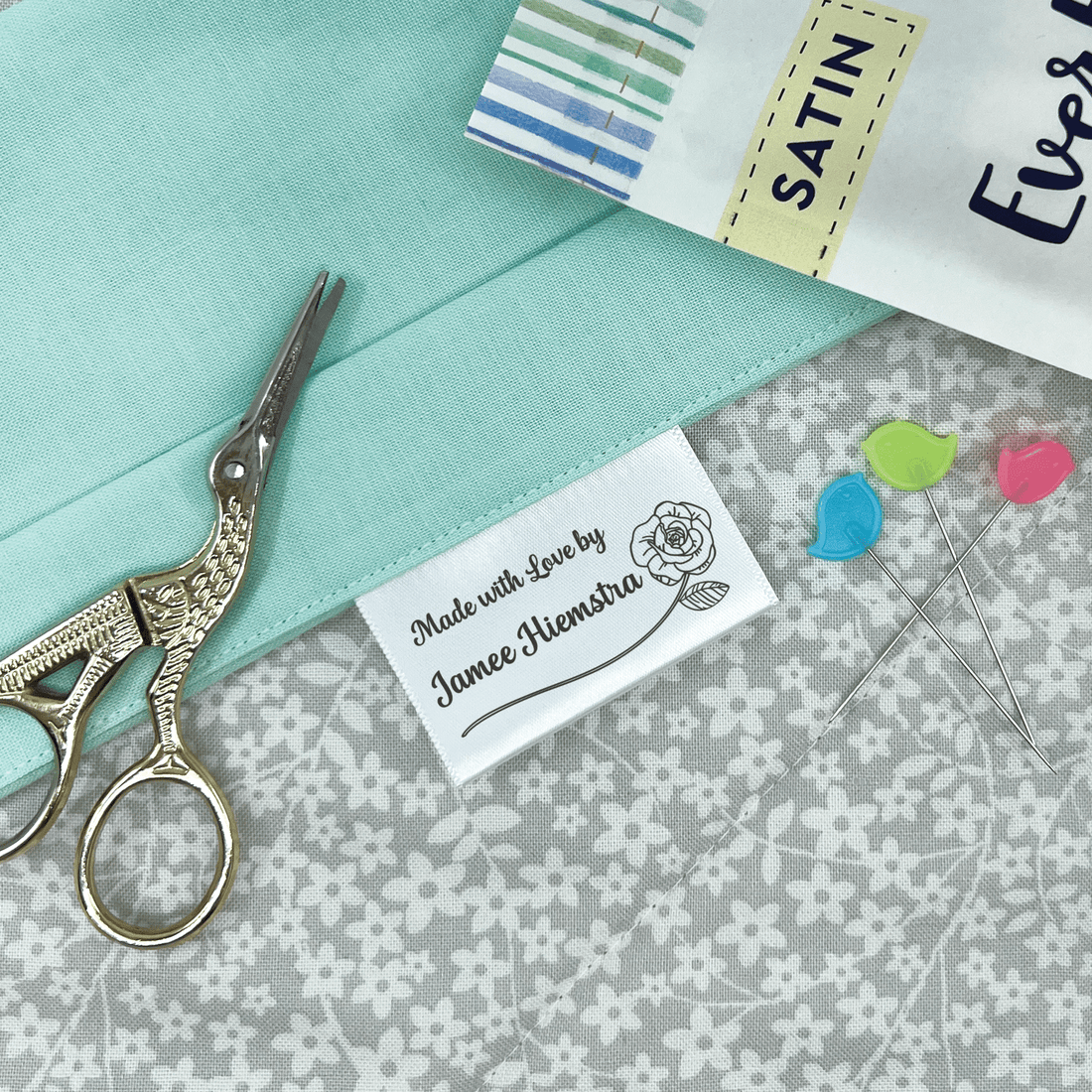 Rose Satin Labels (2" wide - Satin) – EverEmblem