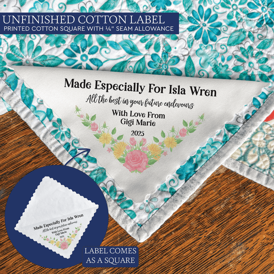 Custom Floral Corner Quilt Label – EverEmblem