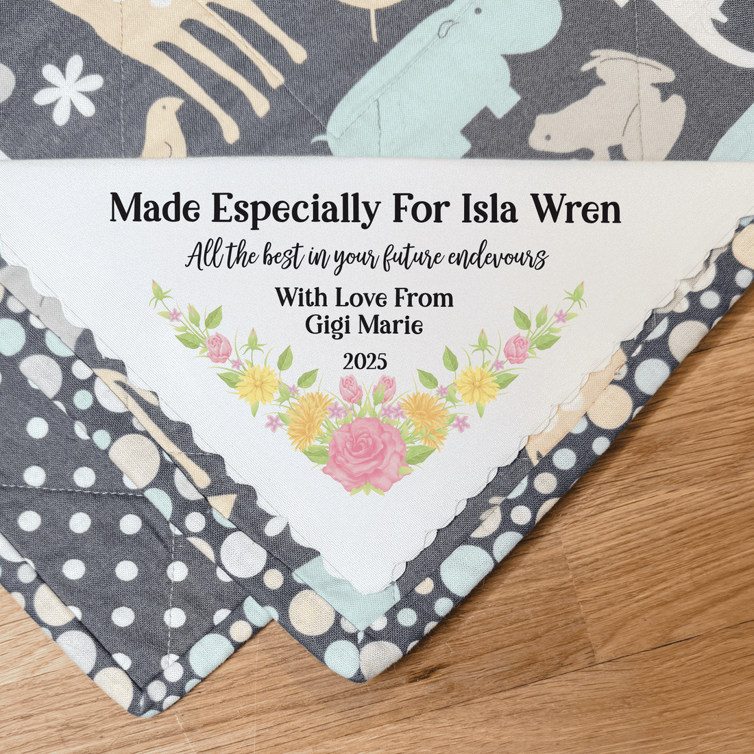 Custom Floral Corner Quilt Label – EverEmblem