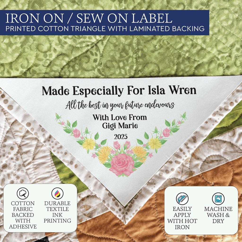Custom Floral Corner Quilt Label – EverEmblem