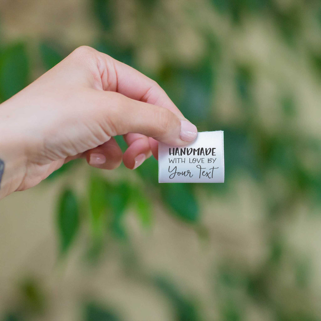 Modern Text Satin Tags - Branding tags – EverEmblem