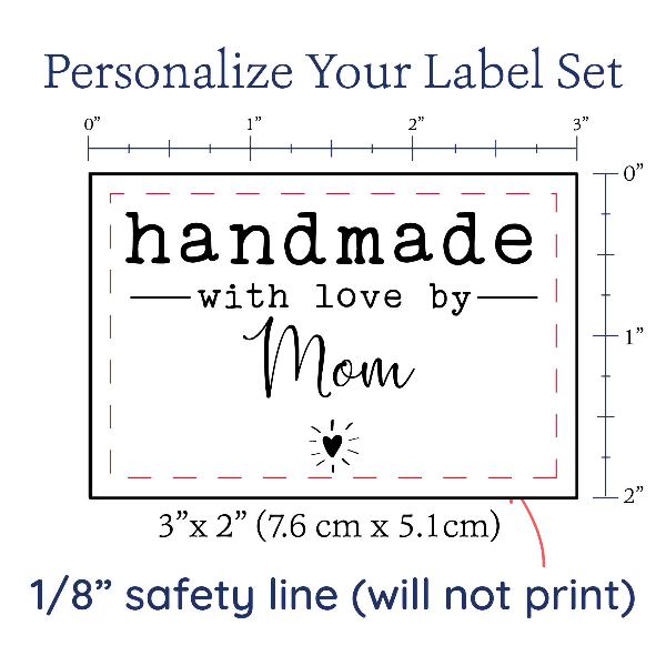 Modern Blanket Label with Heart – EverEmblem